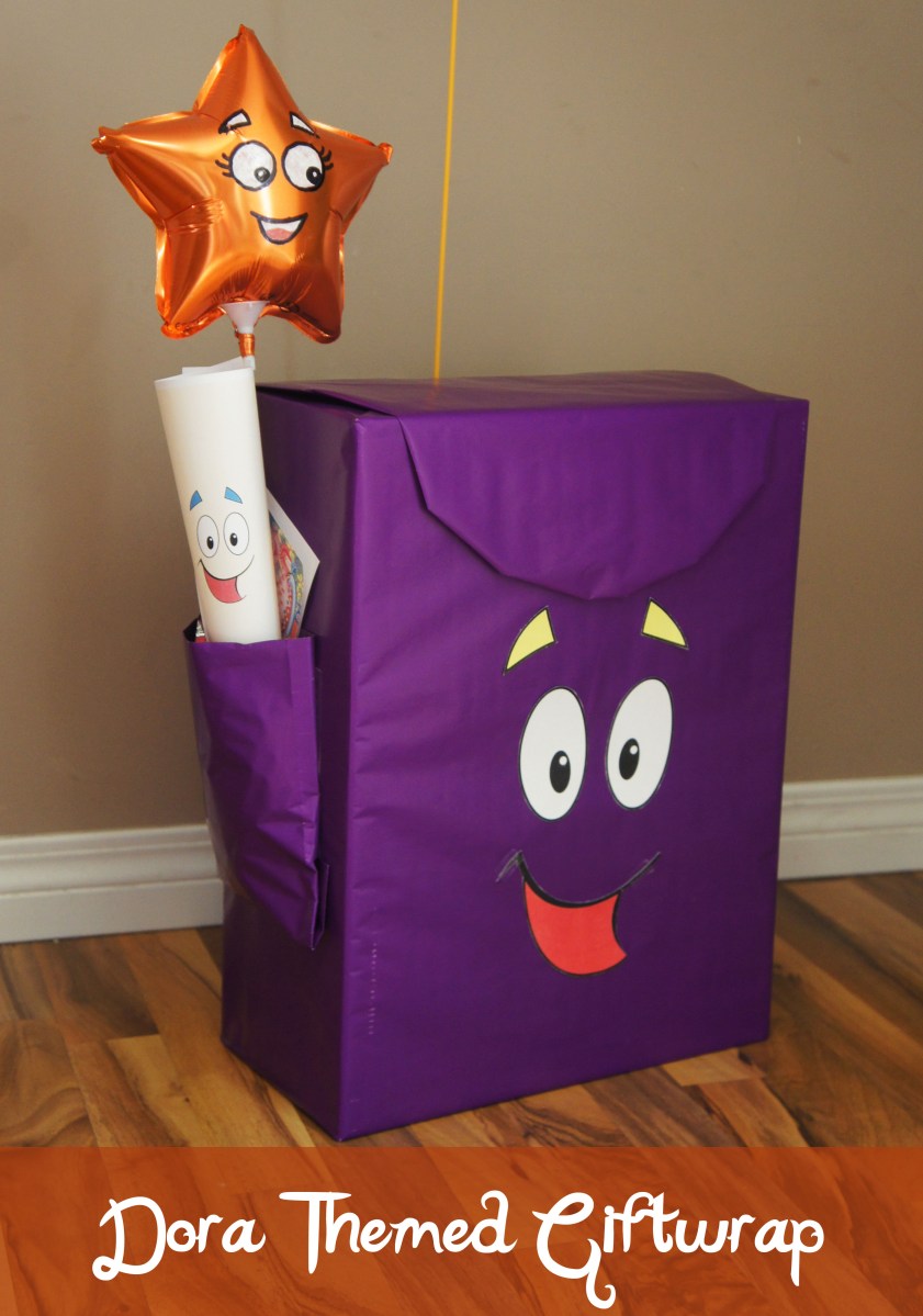 Backpack! Backpack! Dora Themed Gift Wrap