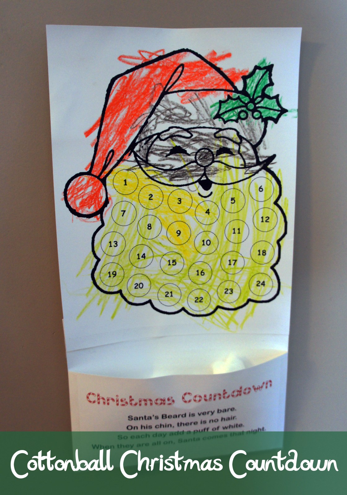 Kids Cottonball Christmas Countdown