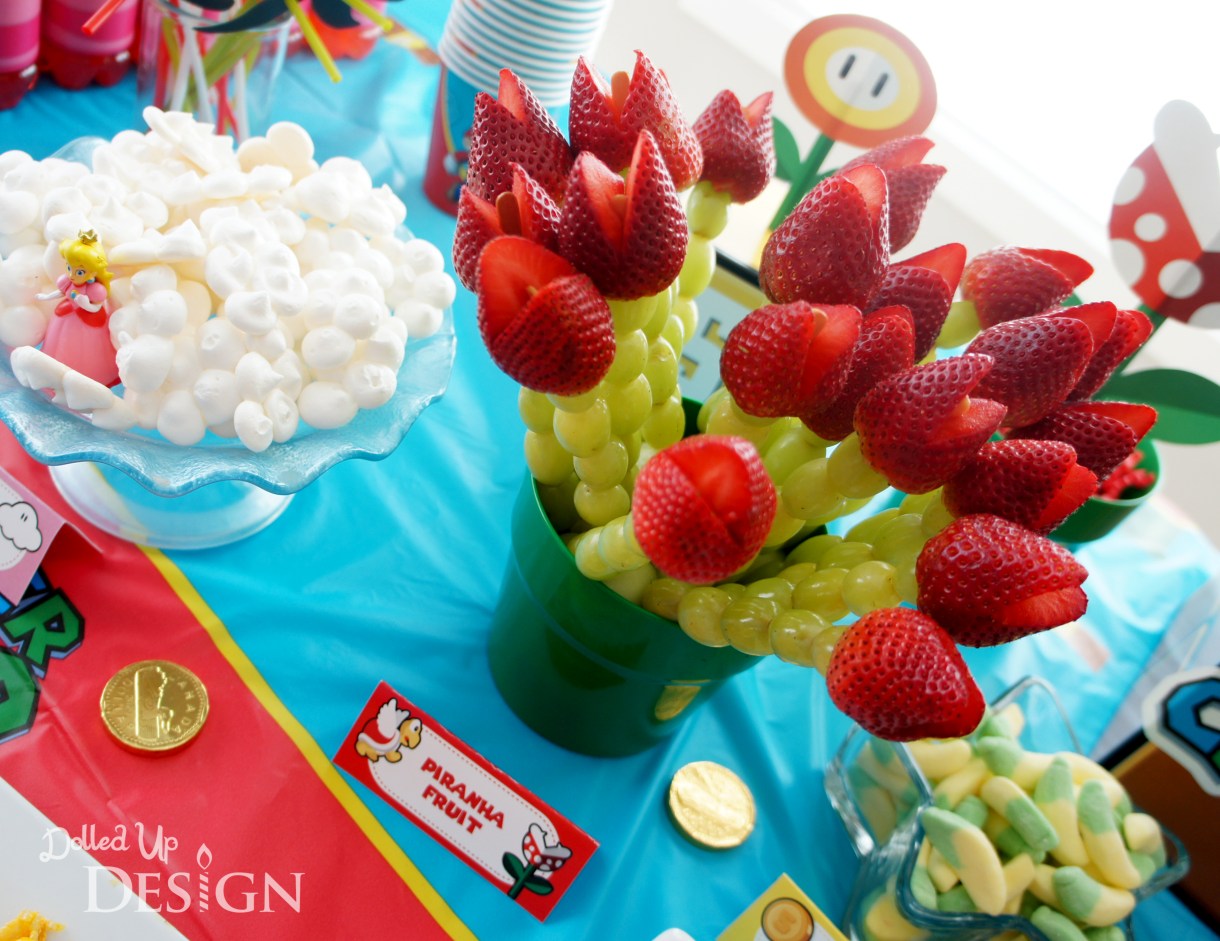Mario Piranha Plant fruit skewers