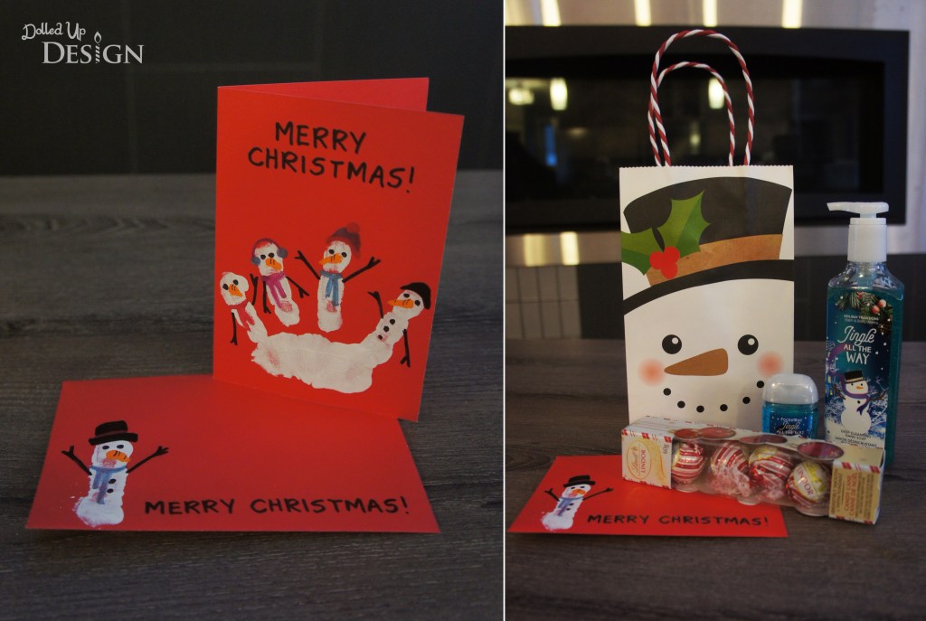 Easy DIY Handprint Snowman Christmas Cards